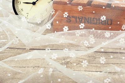 China Wedding Bridal Nylon Lace Fabric / Nylon Netting Fabric With Small Dot Flowers for sale