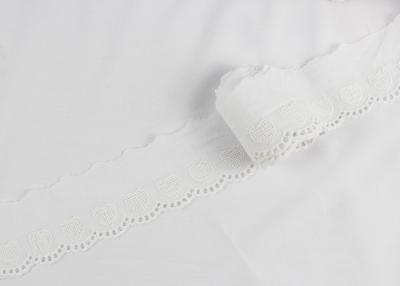 Cina Disposizione del pizzo ricamata bianco del cotone per il calzino della ragazza della primavera con il bordo smerlato in vendita