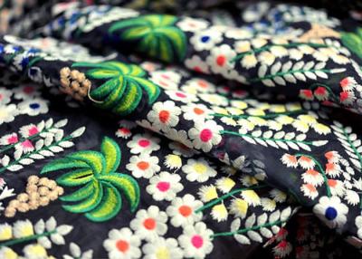 China Deluxe Floral Multi Colored Lace Fabric for Heavy Embroidered Haute Couture Costume for sale