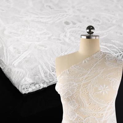 China Vestido de noiva de renda Tecido Floral Bridal bordado Tulipa renda renda Trim 2024 for sale