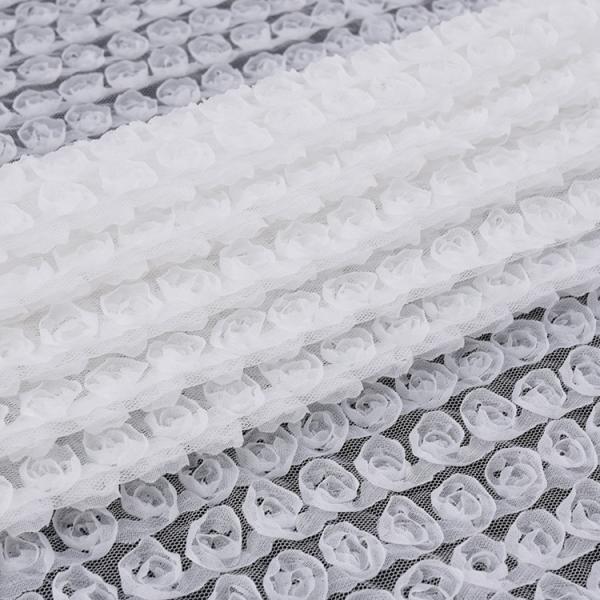 White Rose Flower Embroidery Lace Fabric Suitable For All Kinds Of Clothing Fabrics Support Custom