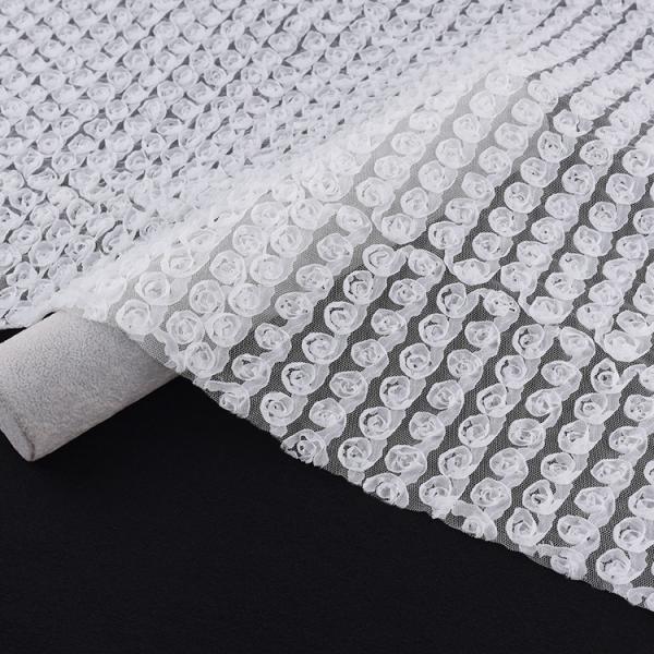 White Rose Flower Embroidery Lace Fabric Suitable For All Kinds Of Clothing Fabrics Support Custom