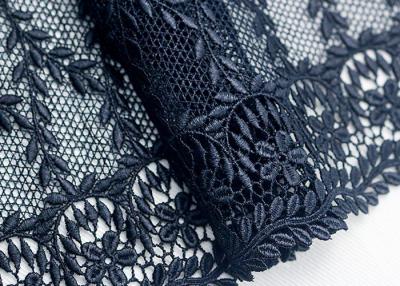 Cina Disposizione di nylon ricamata floreale del pizzo della maglia della marina con l'azo del nastro della guipure liberamente in vendita