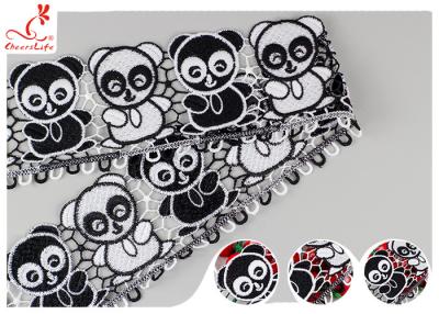 China Guarnição de seda do laço da multi cor com rapidez de cor alta do laço da panda à venda