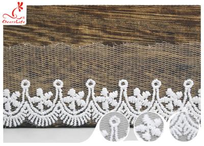 China Polyester Width 3CM Ribbon Embroidered Lace Trim For Wedding Dress for sale
