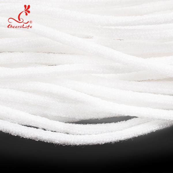 Nylon Round Elastic Earloop Cord For Mask 3mm Spandex Band White Color