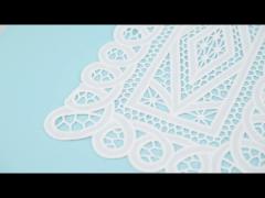 Embroidered Rectangle Lace Appliques Water Soluble For Garment