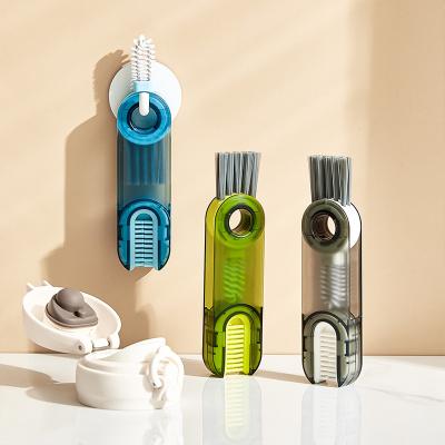Cina OEM 3 in 1 Bottiglia Coppa Coppa Spazzola Silicone Materiale di paglia Strumenti di pulizia crepa in vendita