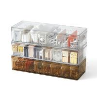 China 8 Grids Rectangle Transparent Desktop Data Cable Storage Box OEM With Cover for sale