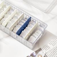 China 8 Grids Rectangle Transparent Desktop Data Cable Storage Box OEM With Cover for sale