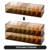 China 8 Grids Rectangle Transparent Desktop Data Cable Storage Box OEM With Cover for sale