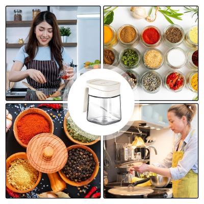 China ‎10.9 Ounces Salt Sugar Pepper Spice Storage Containers Glass Seasoning Jar Set Leakproof for sale
