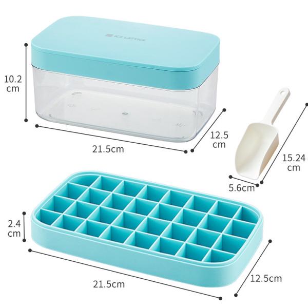 Quality Premium Silicone Wholesale small Square Ice Cube Mold With Lid and Bin for sale