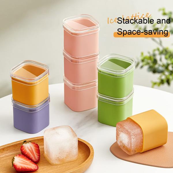 Quality 1.7 Inch Custom Extra Large Ice Cube Tray Colorful Silicone Ice Cube Moulds With for sale