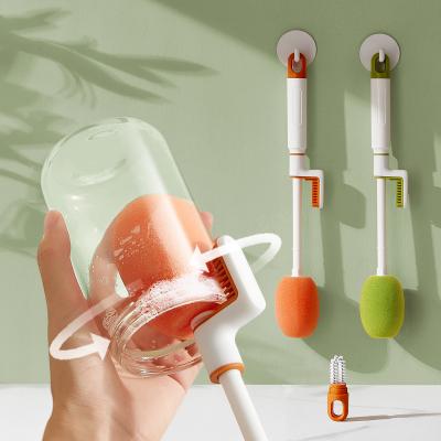 Cina Spazzola per la pulizia del coperchio del bicchiere a manico lungo multifunzione 3 IN 1 Spazzola per il lavaggio del bicchiere in vendita