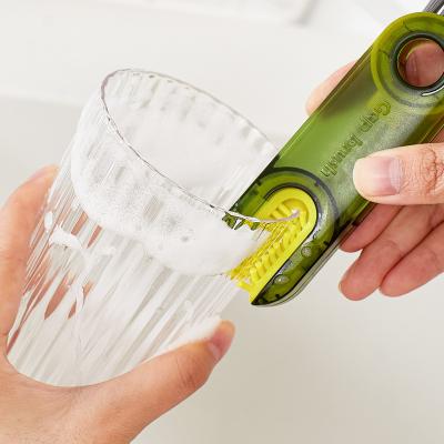 China 3 In 1 Bottle Cup Lid Brush Multipurpose Bottle Gap Cleaner Brush for sale