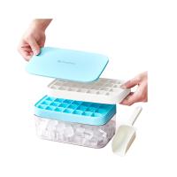Quality Premium Silicone Wholesale small Square Ice Cube Mold With Lid and Bin for sale