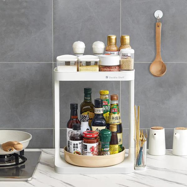 Quality Desktop Multifunctional Storage Rack Rotating Spice Rack Organizer Multipurpose for sale