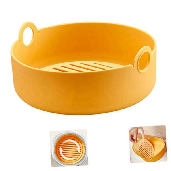 Quality Round Reusable Air Fryer Instant Pot Silicone Liners Food Grade 19.1*8.1cm for sale