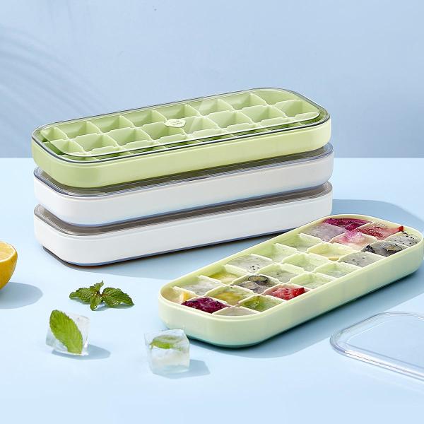 Quality Plastic Soft Sole Refrigerator Ice Cube Maker Tray Small Square Ice Cube Tray for sale