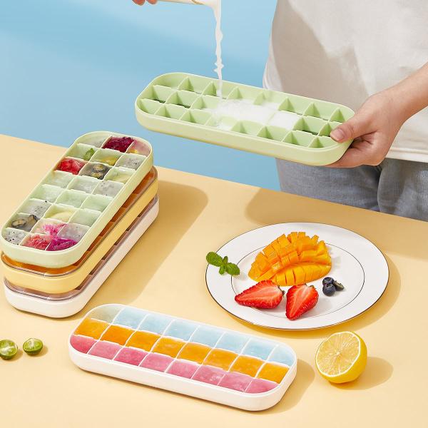 Quality Plastic Soft Sole Refrigerator Ice Cube Maker Tray Small Square Ice Cube Tray for sale