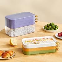 China Fridge Multilayer Stackable Ice Cube Trays 32 Grids Flip Out Custom Ice Cube Molds for sale