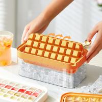 China Fridge Multilayer Stackable Ice Cube Trays 32 Grids Flip Out Custom Ice Cube Molds for sale
