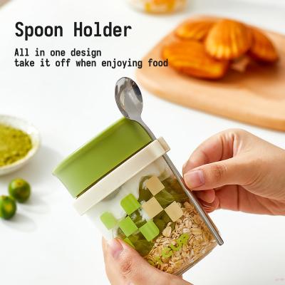 China 4 Pack Overnight Oats Containers With Lids And Spoons for sale