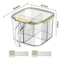 China Kitchen Storage Salt Container With Lid And Spoon for sale