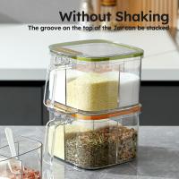 China Kitchen Storage Salt Container With Lid And Spoon for sale