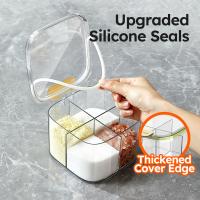 China Kitchen Storage Salt Container With Lid And Spoon for sale