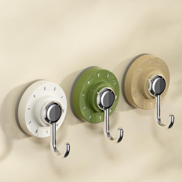 Wholesale New ABS Reusable Dry Wall ABS Shower Hooks Round Strong Vacuum Suction Cup Hooks