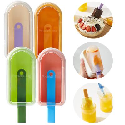 China Kinderen Cartoon Popsicle Vorms Food-grade Silicone Ice Pop Cream Vorms Met Herbruikbare Sticks Non-Stick Flat Design Gemakkelijk loslaten for sale