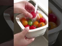 Cadeia de lavagem de frutas de cozinha de camadas duplas Mini Cadeia de drenagem de plástico