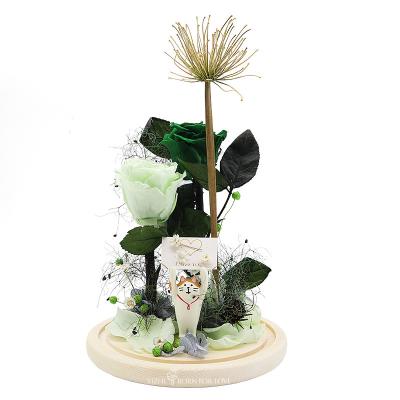 Cina Le rose eterne in decorazione sveglia domestica di vetro hanno conservato i contenitori di regalo del fiore per il San Valentino in vendita