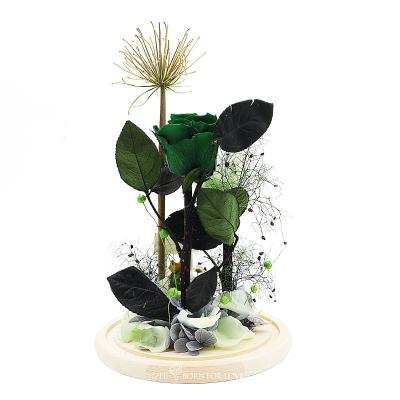 Cina Le rose eterne in decorazione sveglia domestica di vetro hanno conservato i contenitori di regalo del fiore per il San Valentino in vendita