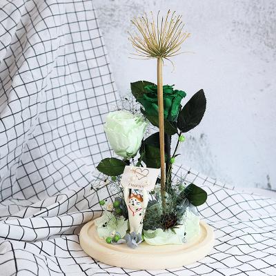 Cina Le rose eterne in decorazione sveglia domestica di vetro hanno conservato i contenitori di regalo del fiore per il San Valentino in vendita