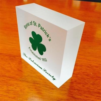 China Printed Brand Logo Acrylic Plaque and Acrylic Block for sale