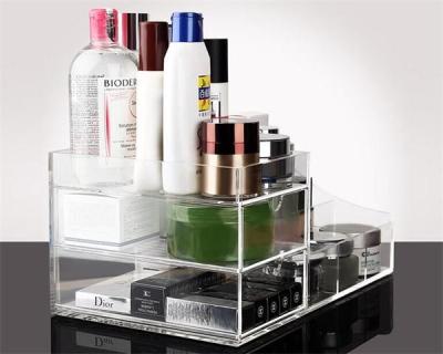 China Clear Makeup Case Organiser Acrylic Drawer Storage Jewelry Cosmetic Display Box for sale