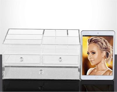 China Acrylic Cosmetic Organizer 3 Drawers Drawer Makeup Case Storage Holder Box for sale