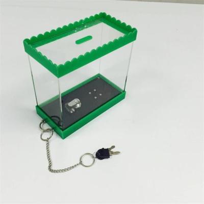 China Customized acrylic donation boxes with locks and key for sale