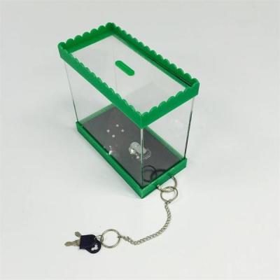 China clear shape acrylic charity donation box with lid for sale