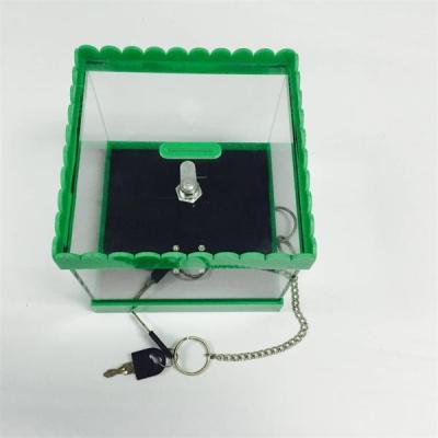 China custom wholesale acrylic donation box/acrylic box with key and lock for sale