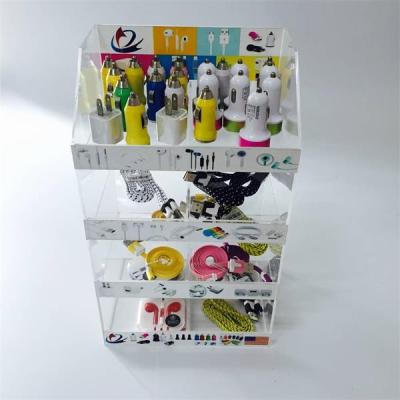 China Clear Acrylic USB Cable Display Cell Phone Accessory Charger Display for sale