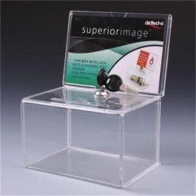 China acrylic decorative money donation box with lock and key for sale