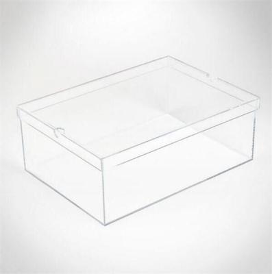 China Clear Acrylic Shoe Box with printing Logo for sale