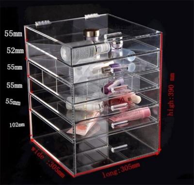 China POP wholesale acrylic makeup organizer with 5 drawers for sale