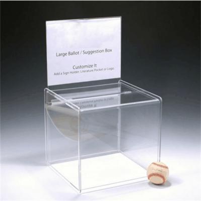 China new design acrylic donation money box,optically clear acrylic,attractive paper boxes for sale