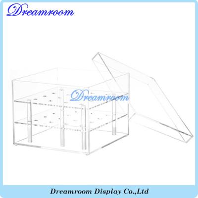 China Luxury Transparent Acrylic Lid Flower Box Wholesale Acrylic Box for sale