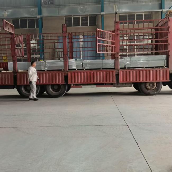 Galvanized cable tray installation example